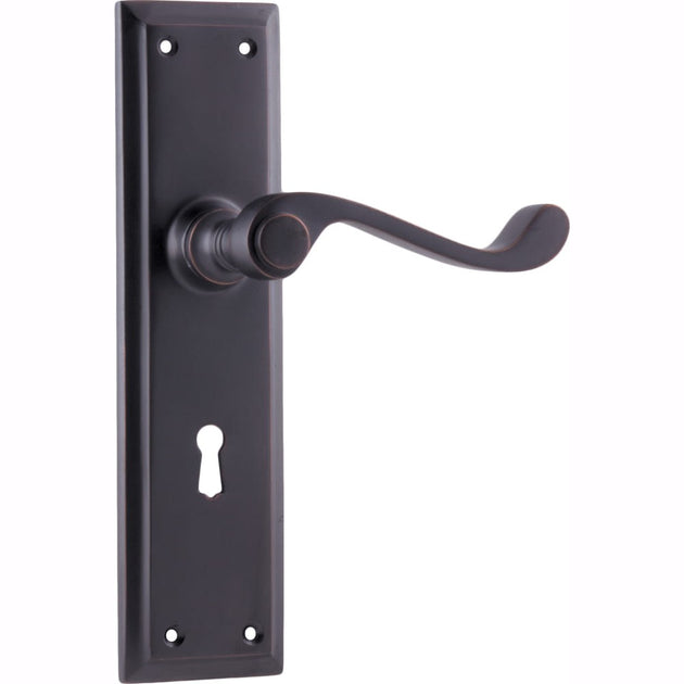 Door Lever Milton Lock Pair Antique Copper | Paddington Hardware