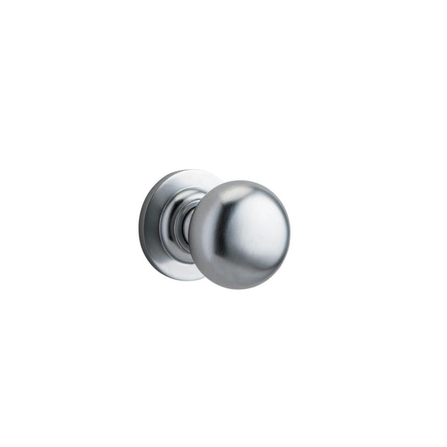 Door Knob Cambridge Round Rose Concealed Fix Brushed Chrome ...
