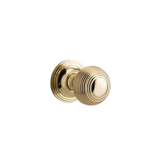 Door Knob Guildford Round Rose Concealed Fix Polished Brass ...