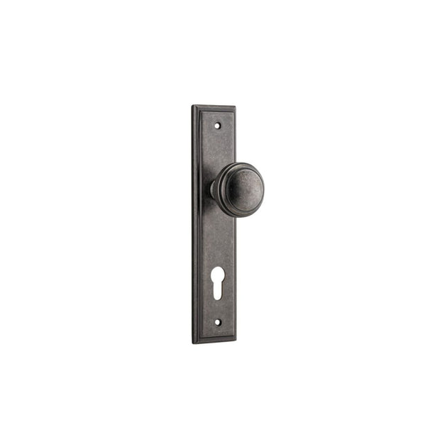 Door Knob Paddington Stepped Euro Distressed Nickel | Paddington Hardware