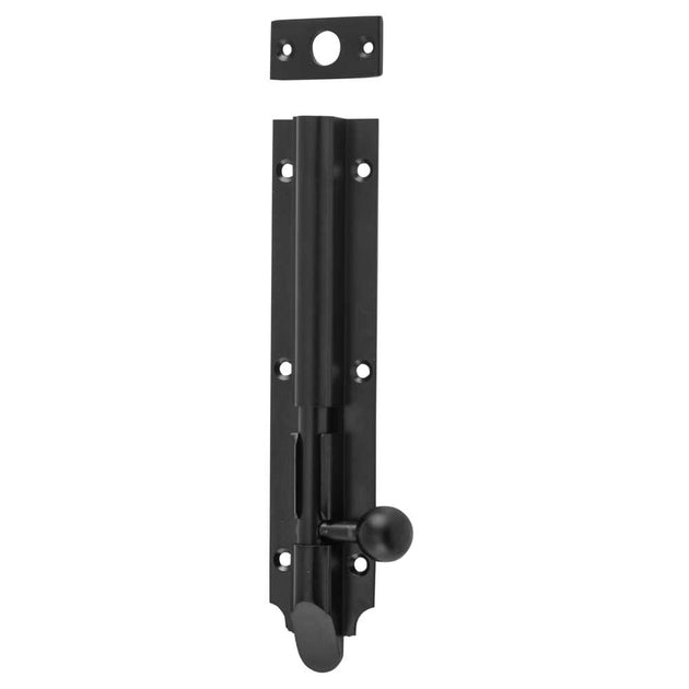Barrel Bolt Victorian Long Throw Matt Black 150mm | Paddington Hardware