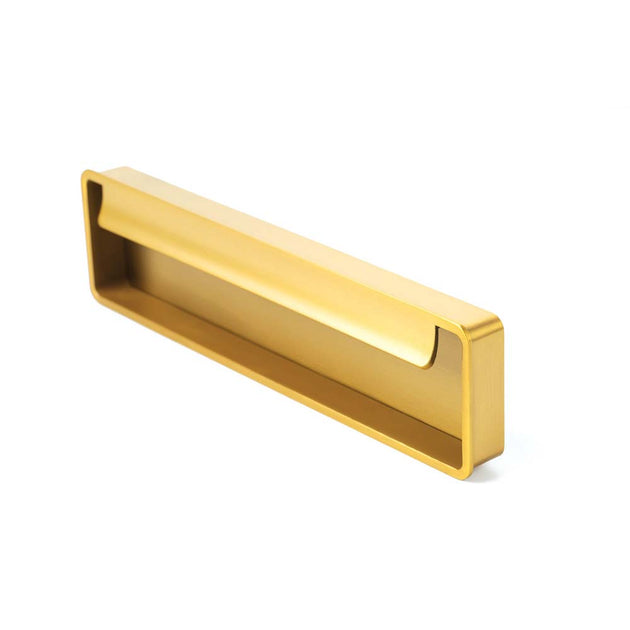 Momo Fold Flush Pull Handle 128mm Brushed Gold | Paddington Hardware