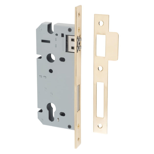 Mortice Lock Roller Euro Polished Brass CTC85mm Backset 45mm ...