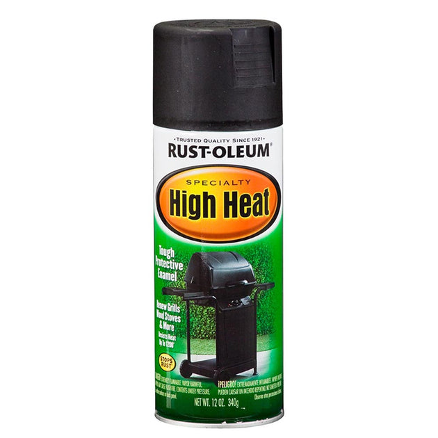 Rust-Oleum High Heat Spray Paint BBQ Black 340g | Paddington Hardware