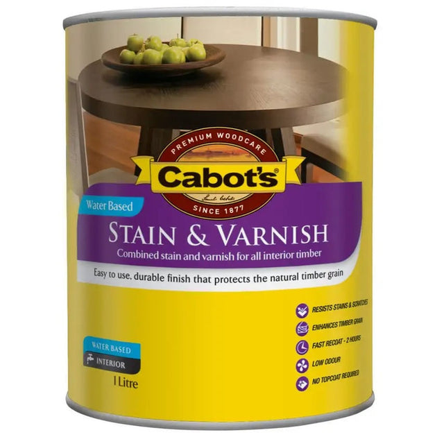Cabot's Stain & Varnish Water Based Jarrah Satin 1L | Paddington Hardware
