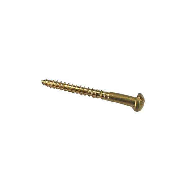 Screw Timber Round 14g x 50mm Slot Brass Each | Paddington Hardware